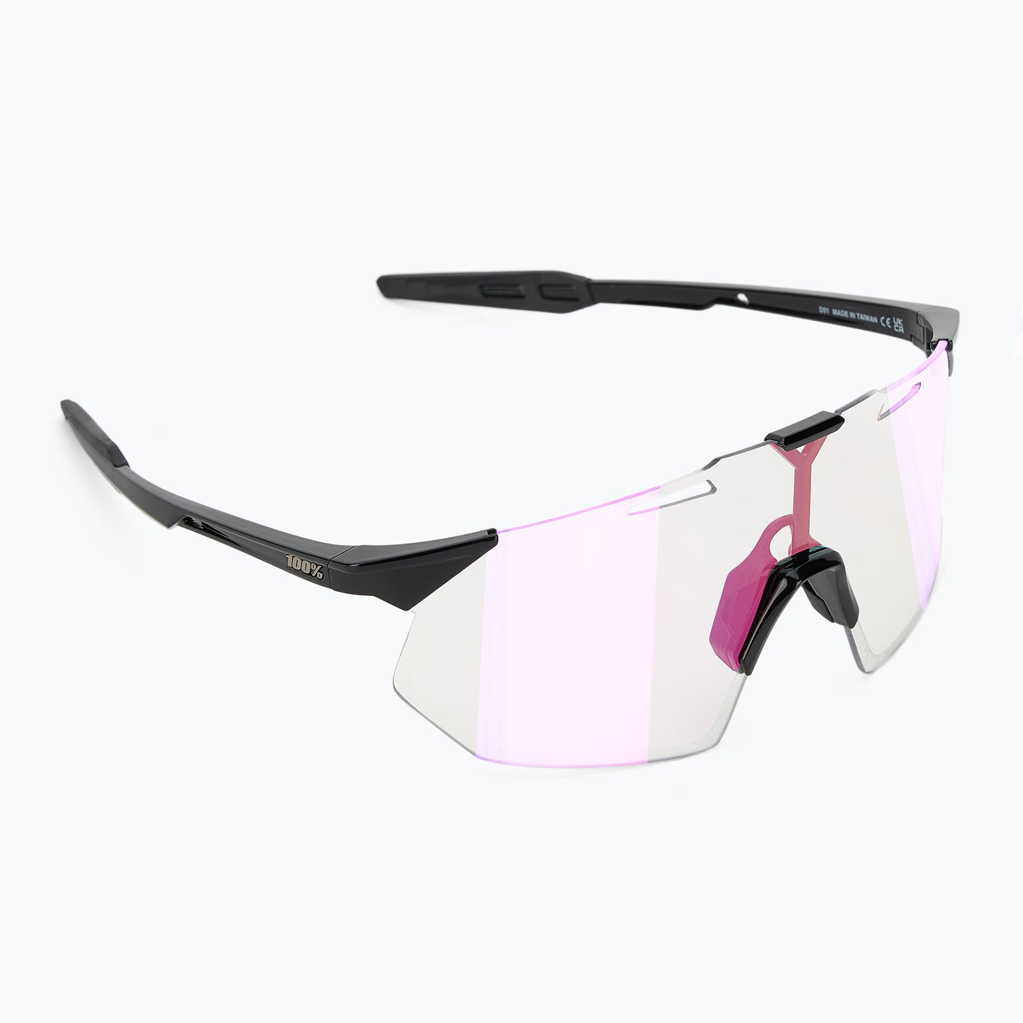 Окуляри сонцезахисні 100% Hypercraft SQ gloss black/photochromic purple mirror (60001-00006 ...