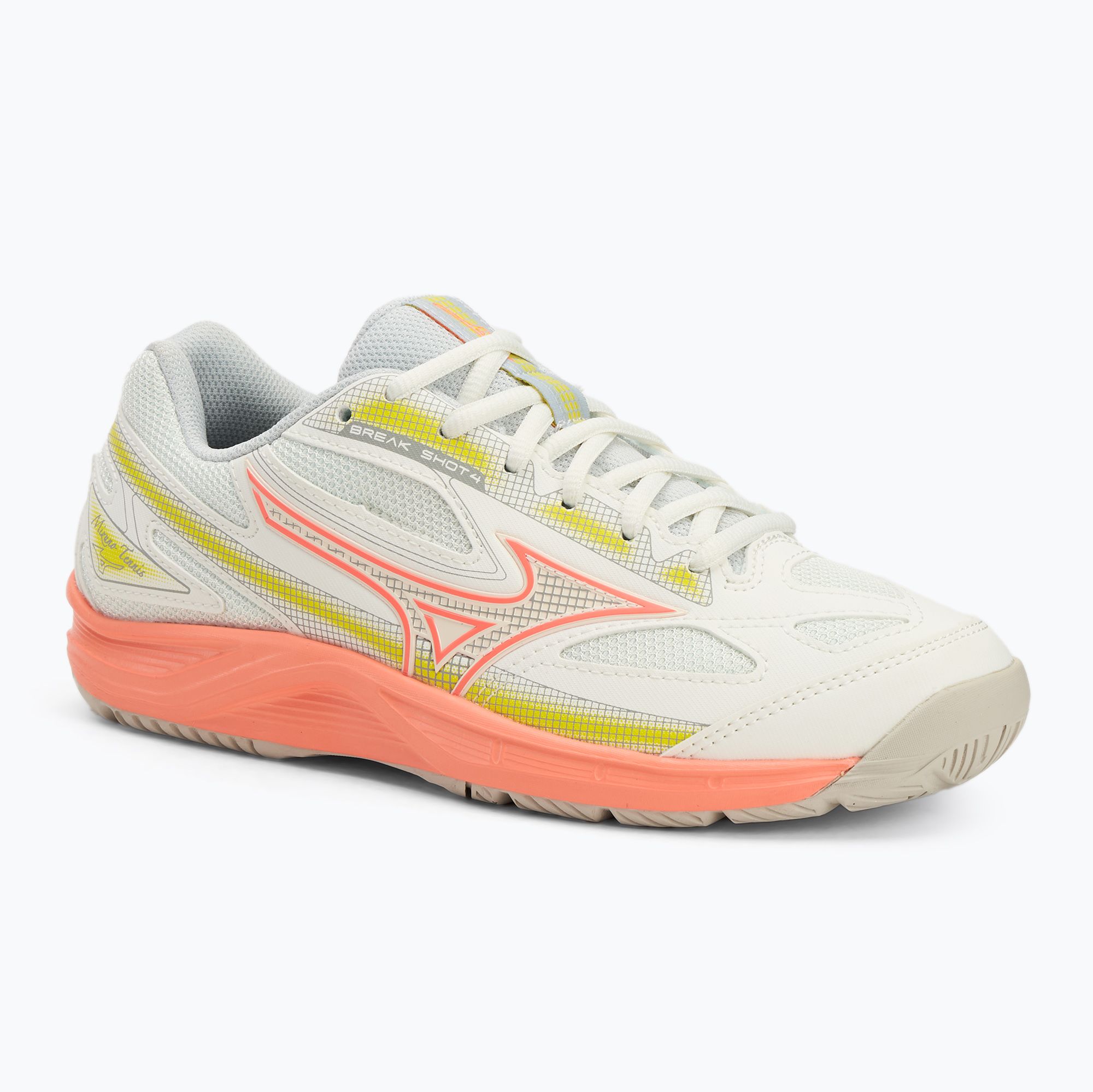 Кросівки тенісні жіночі Mizuno Break Shot 4 AC snow white/ neon flame ...
