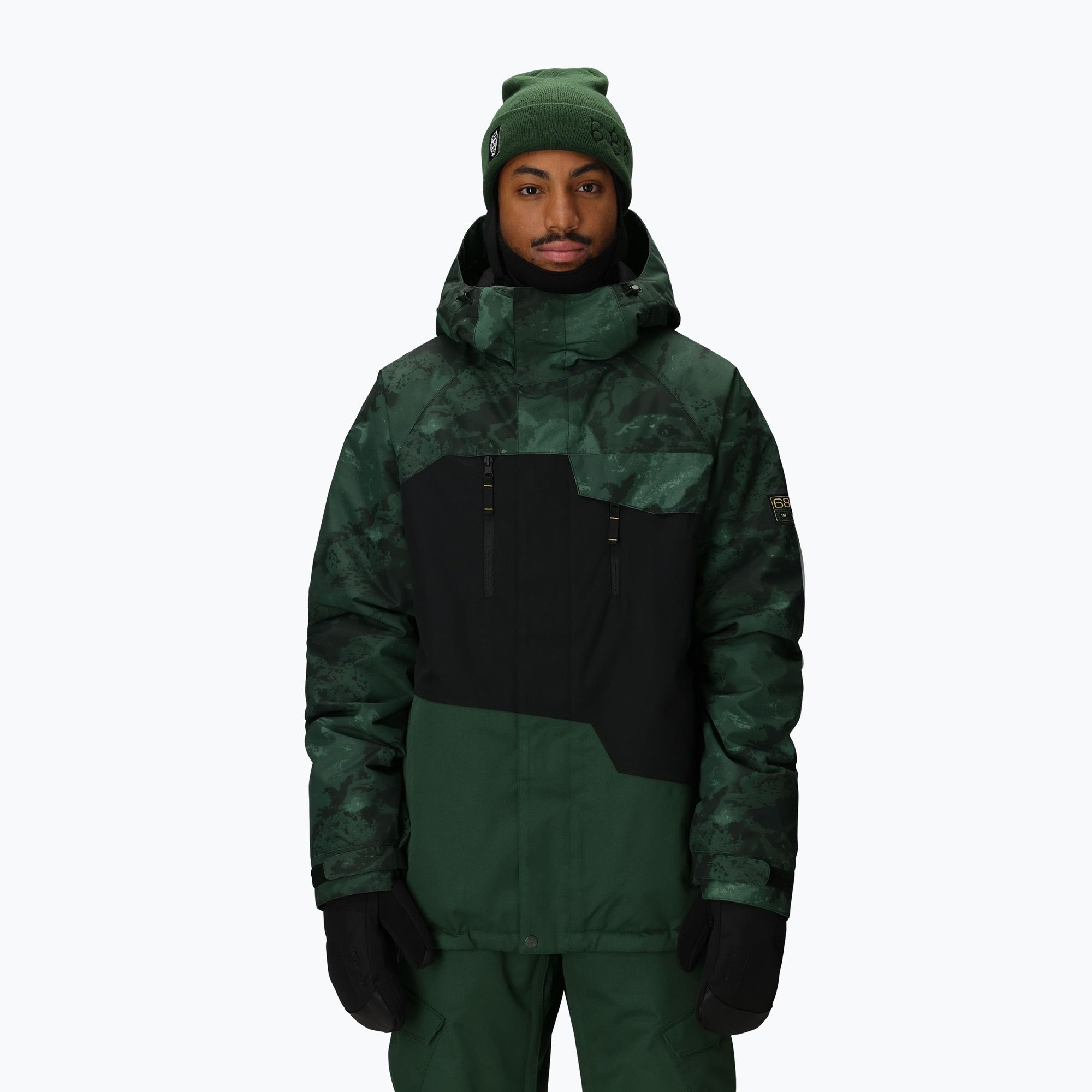 Куртка для сноуборду чоловіча 686 Geo Insulated moss green colorblock ...